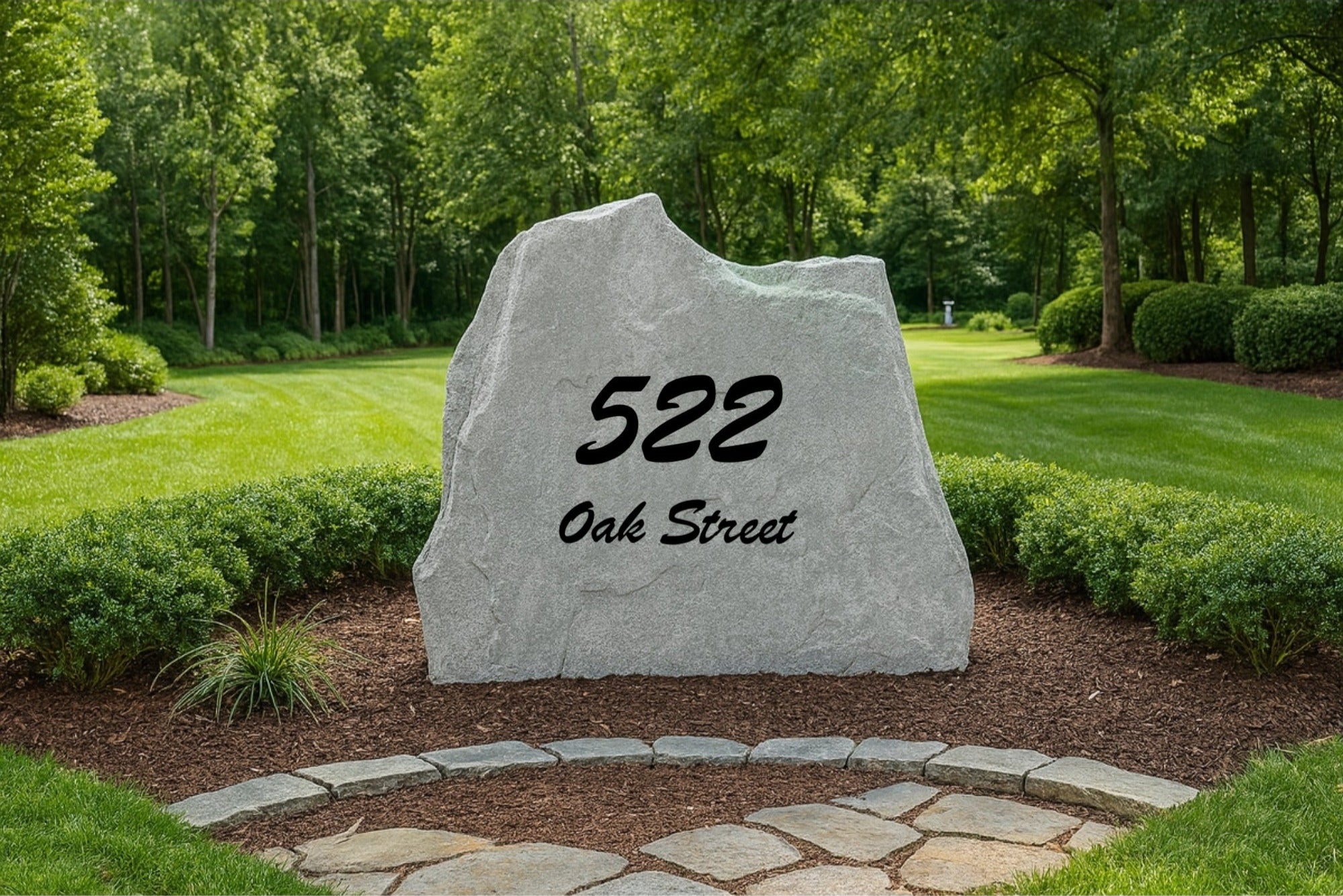 Elegant Address Stone – Personalized House Number and Street Name Engr ...